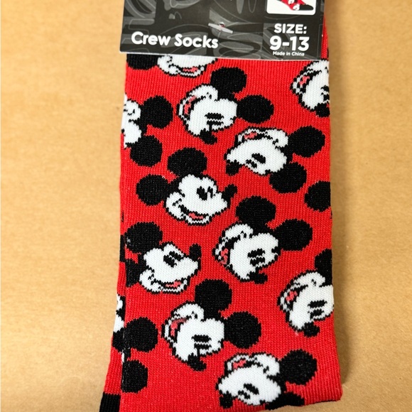 Disney | Underwear & Socks | Disney Red And Black Mickey Mouse Crew ...